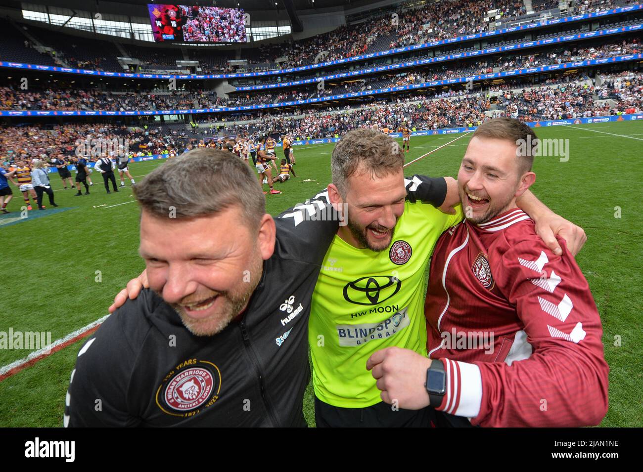 London, England - 28th May 2022 - Wigan Warriors coaching team ...