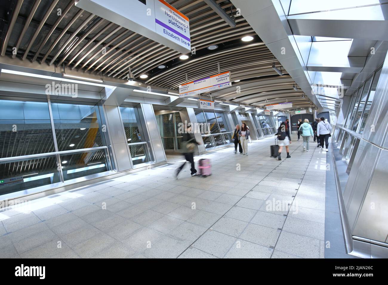 London, newly opened Elizabeth Line (Crossrail) station at Whitechapel ...