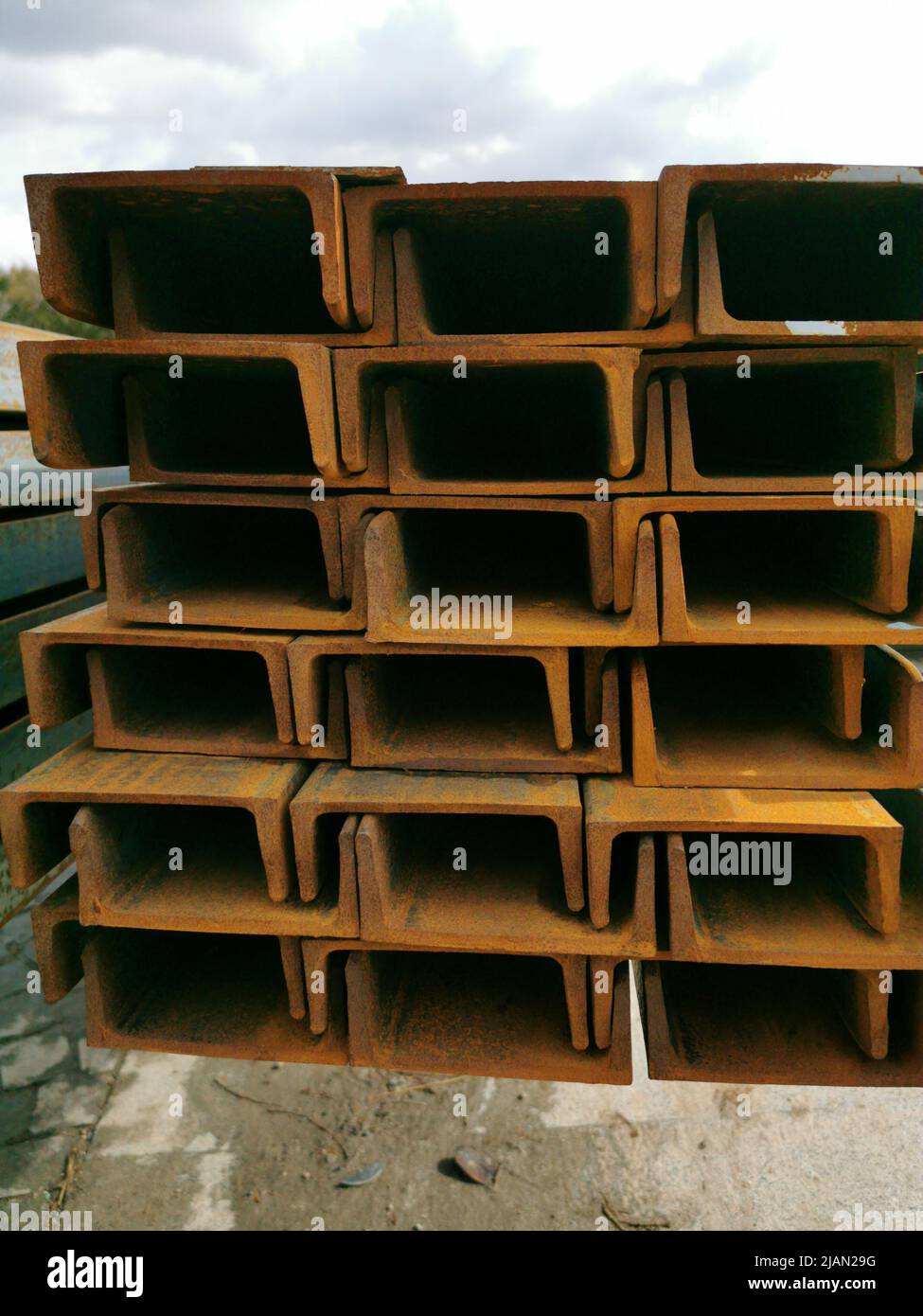Steel channel on a construction site. The use of steel channel to ...