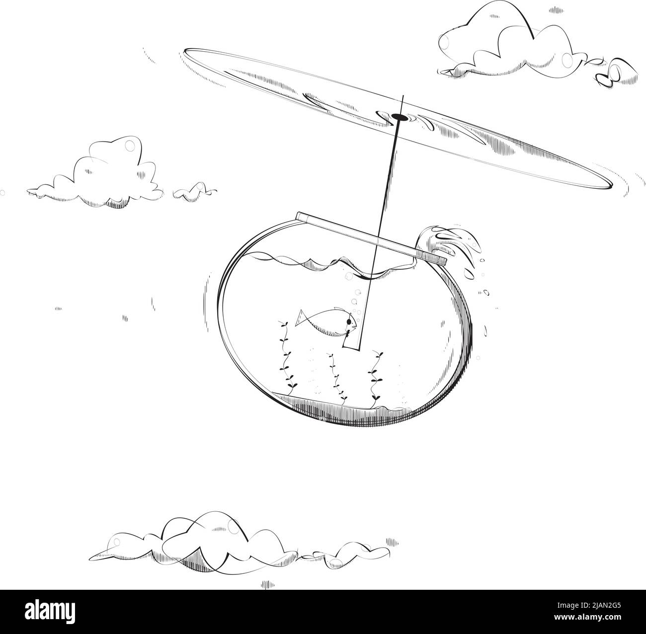 Black fish in bowl Stock Vector Images - Alamy