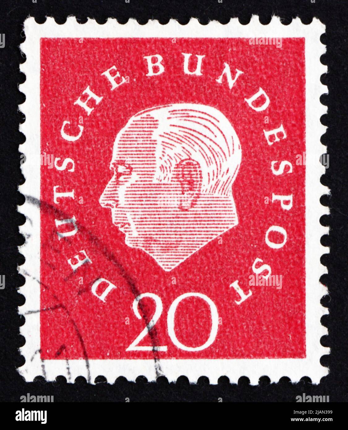 GERMANY - CIRCA 1959: a stamp printed in the Germany shows Theodor ...