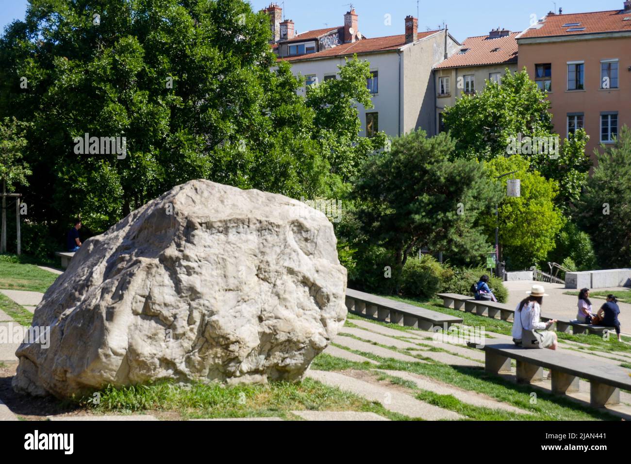 Le Gros Caillou garden, Croix-Rousse district, Lyon, Auvergne Rhone ...