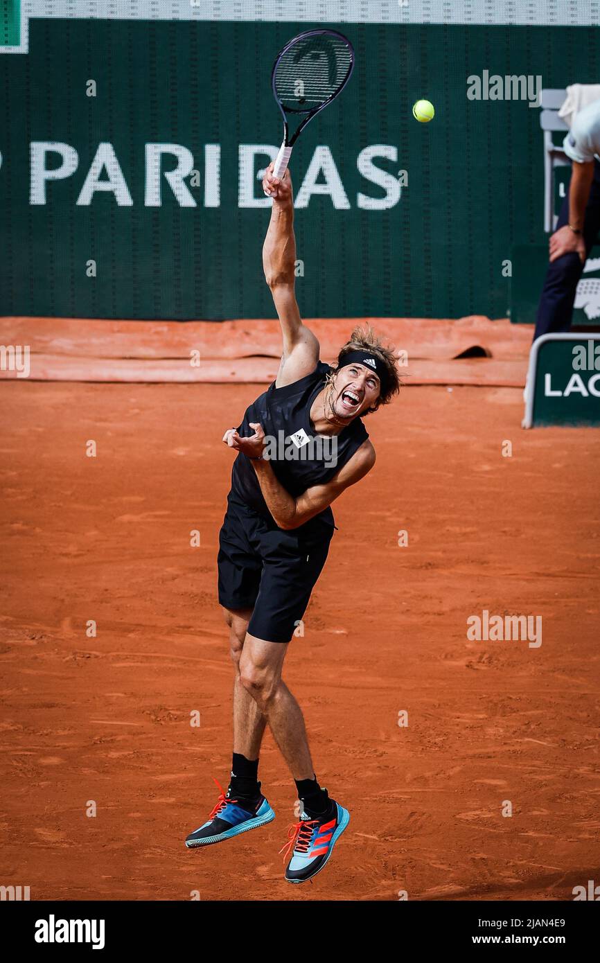 Paris, France, France. 31st May, 2022. Alexander ZVEREV of Germany during the Day ten of Roland ...