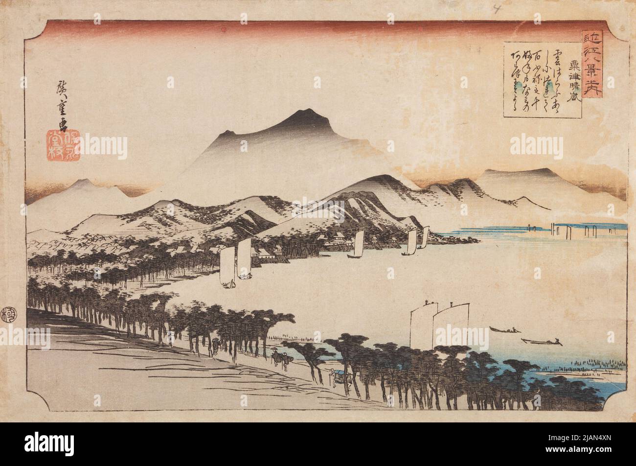 Brightening in Awazu /Awazu no seiran, board 8 from the series: Eight ...