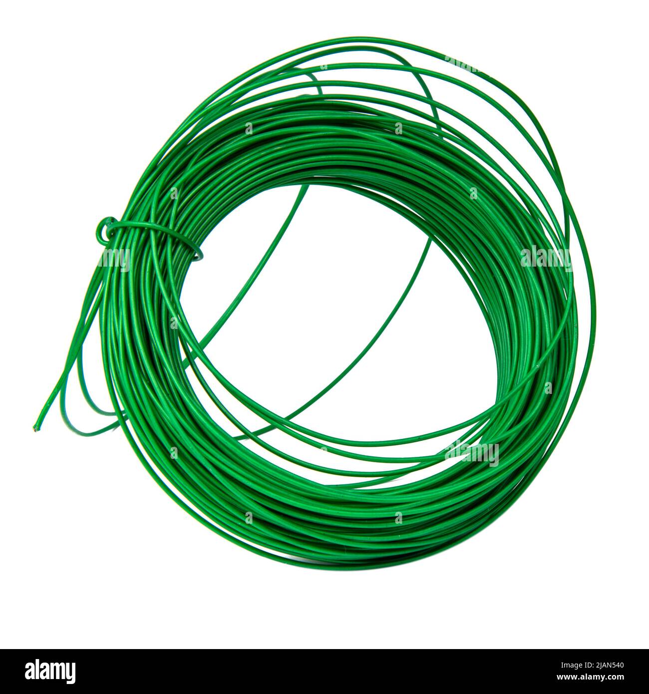 Green floristic wire tool metal isolated on the white background Stock ...