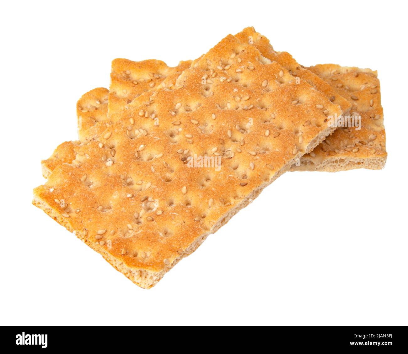 Premium crispbread with sesame seeds isolated on the white background ...