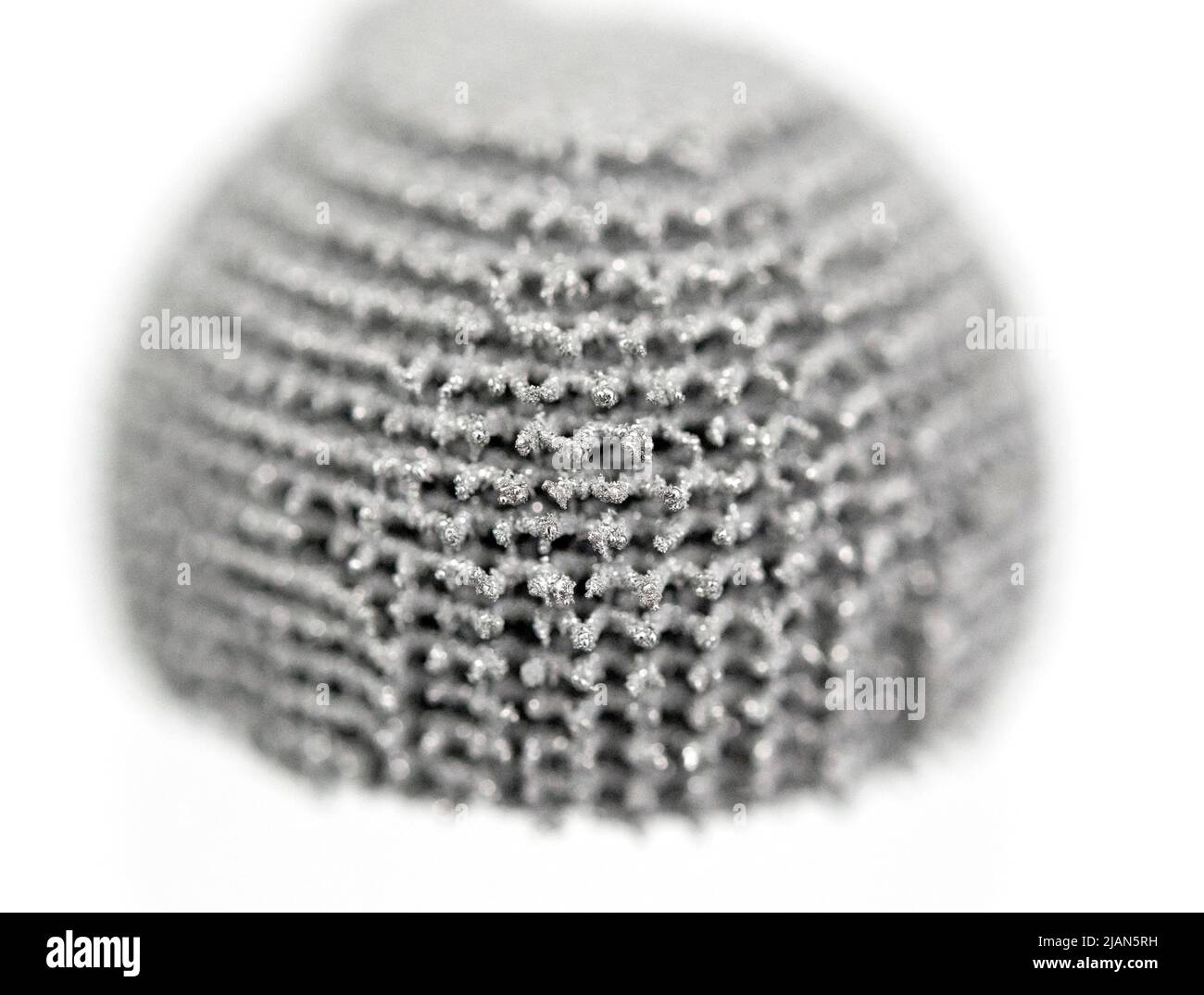 Model printed on 3D printer for metal close-up macro. Three-dimensional ...