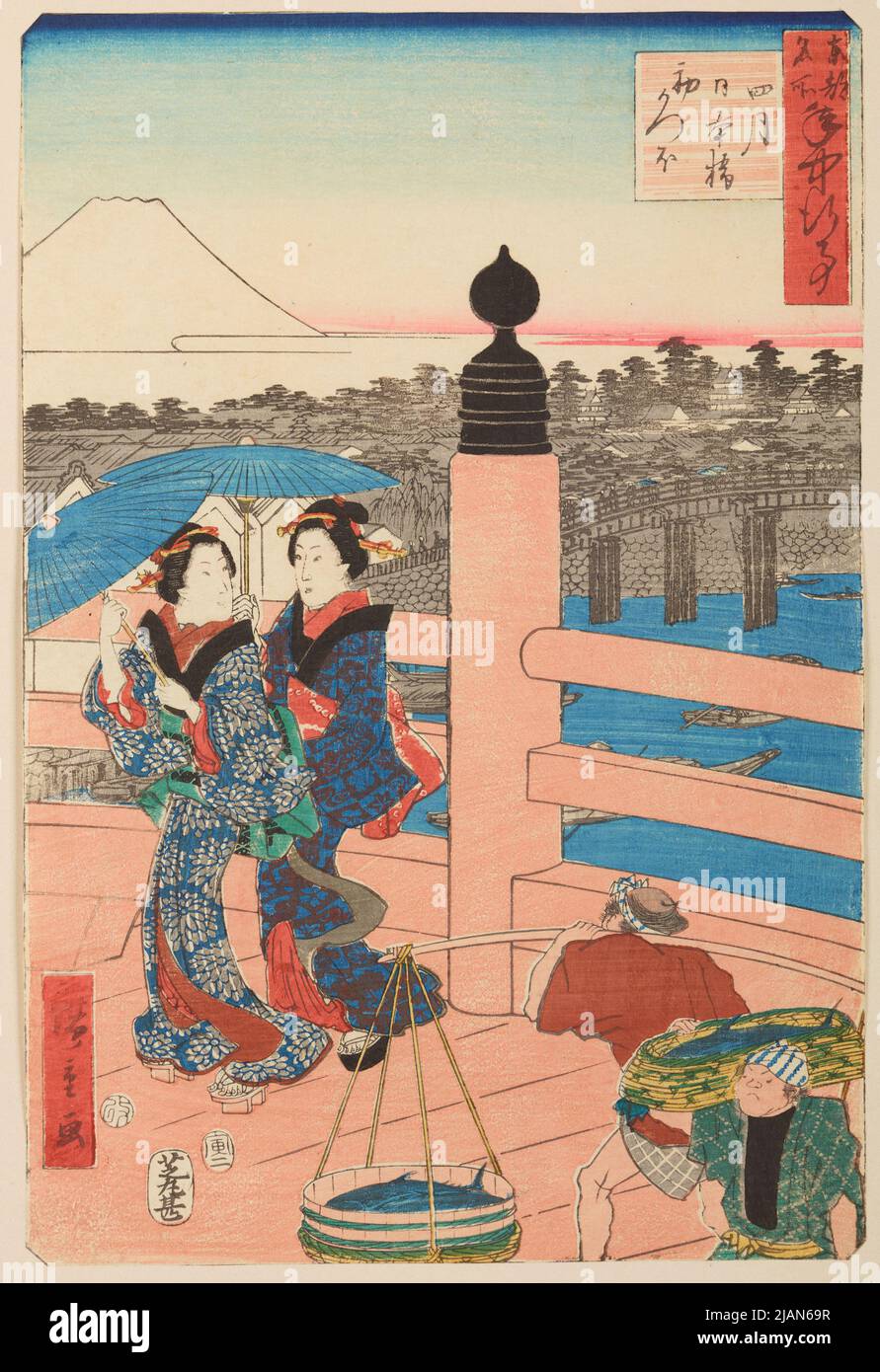 April. The Nihonbashi Bridge, from the series: Famous views of Toto ...