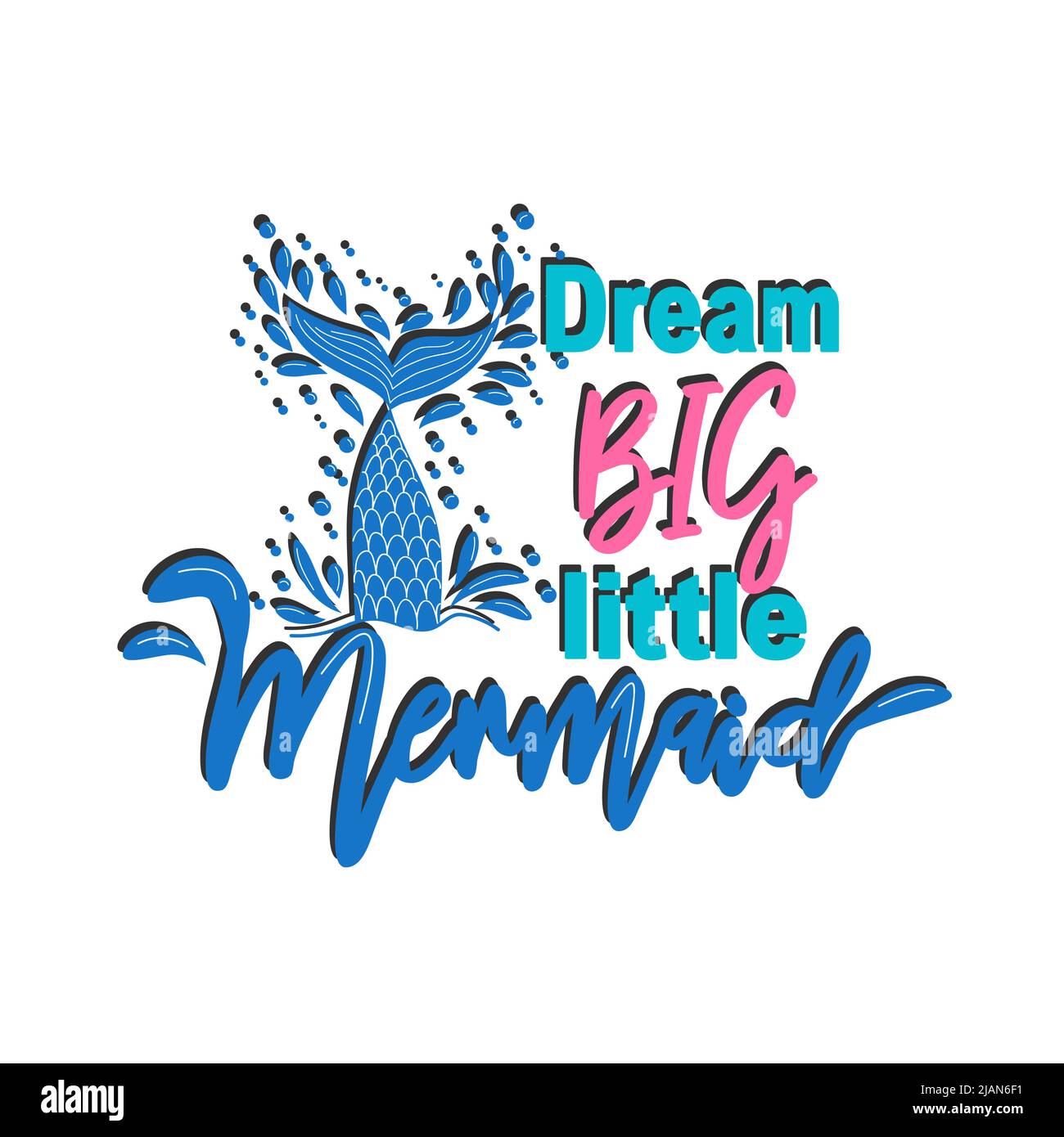 Quote about mermaids and mermaid tail with splashes. Inspirational ...