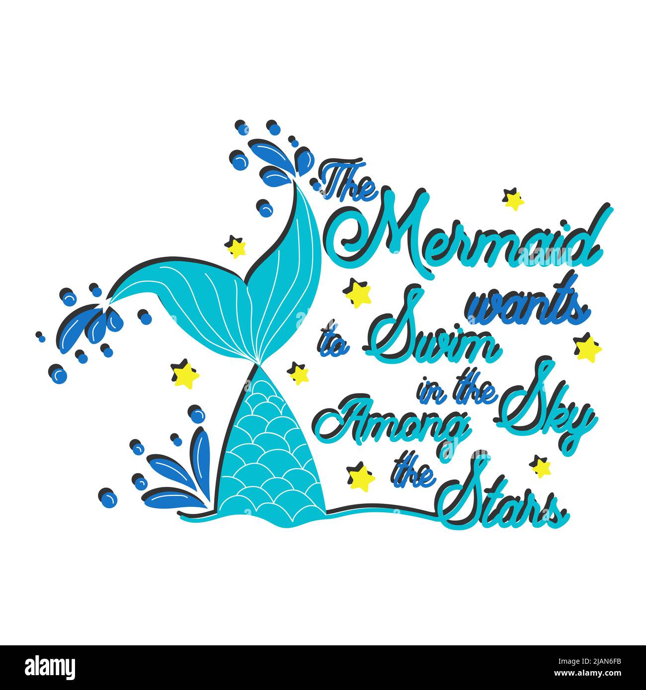 Quote about mermaids and mermaid tail with splashes. Inspirational ...