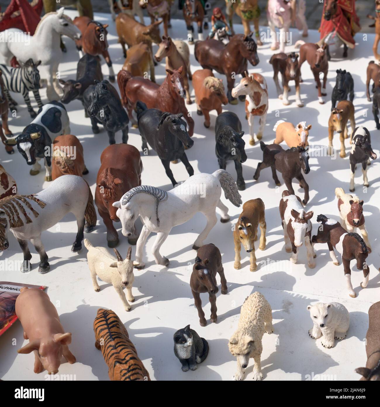 Various plastic toys (animals) at the flea market in Hanover (No. 9 ...