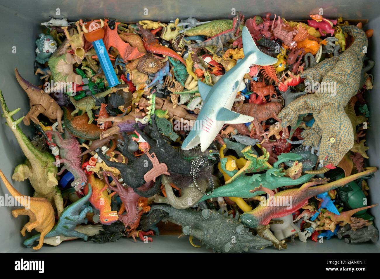 Various plastic toys (animals) at the flea market in Hanover (No. 10 ...