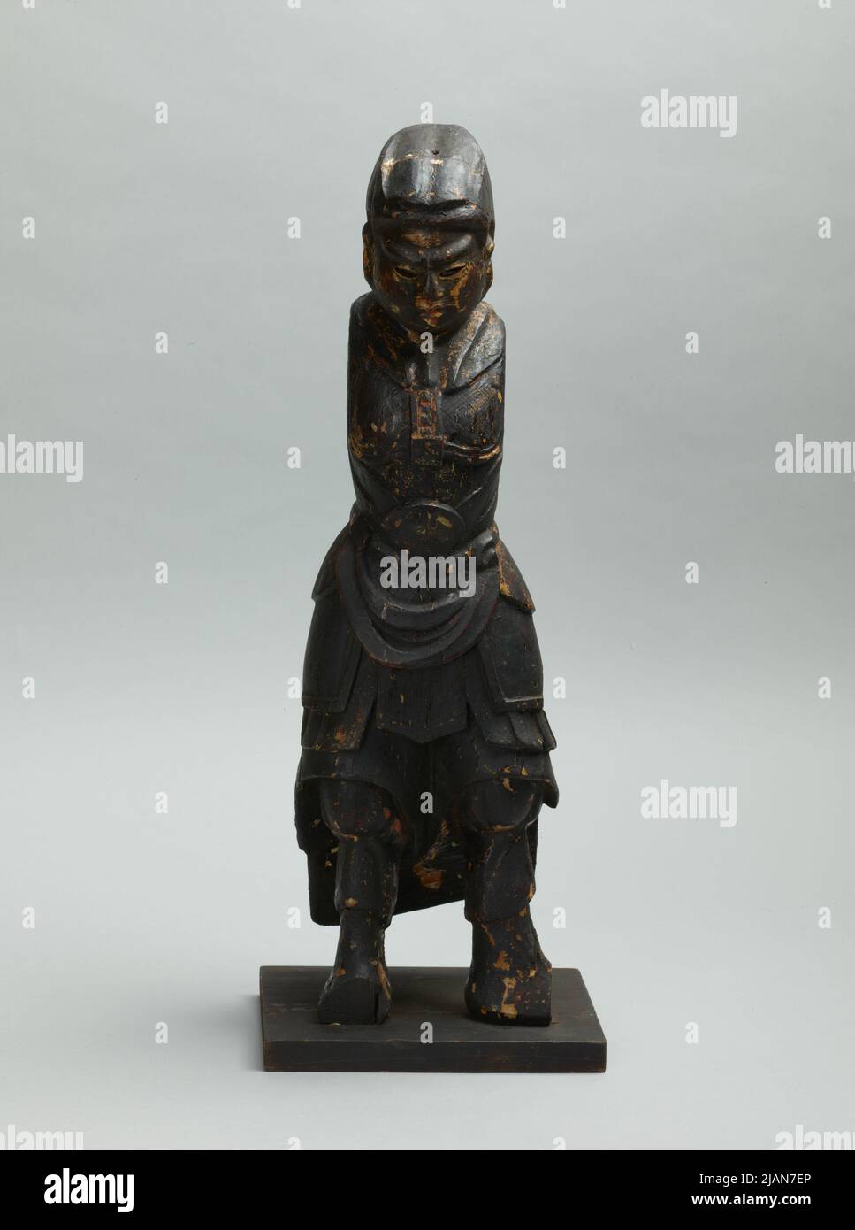 Sculpture figure of the standing Buddhist general Shinsho from the ...