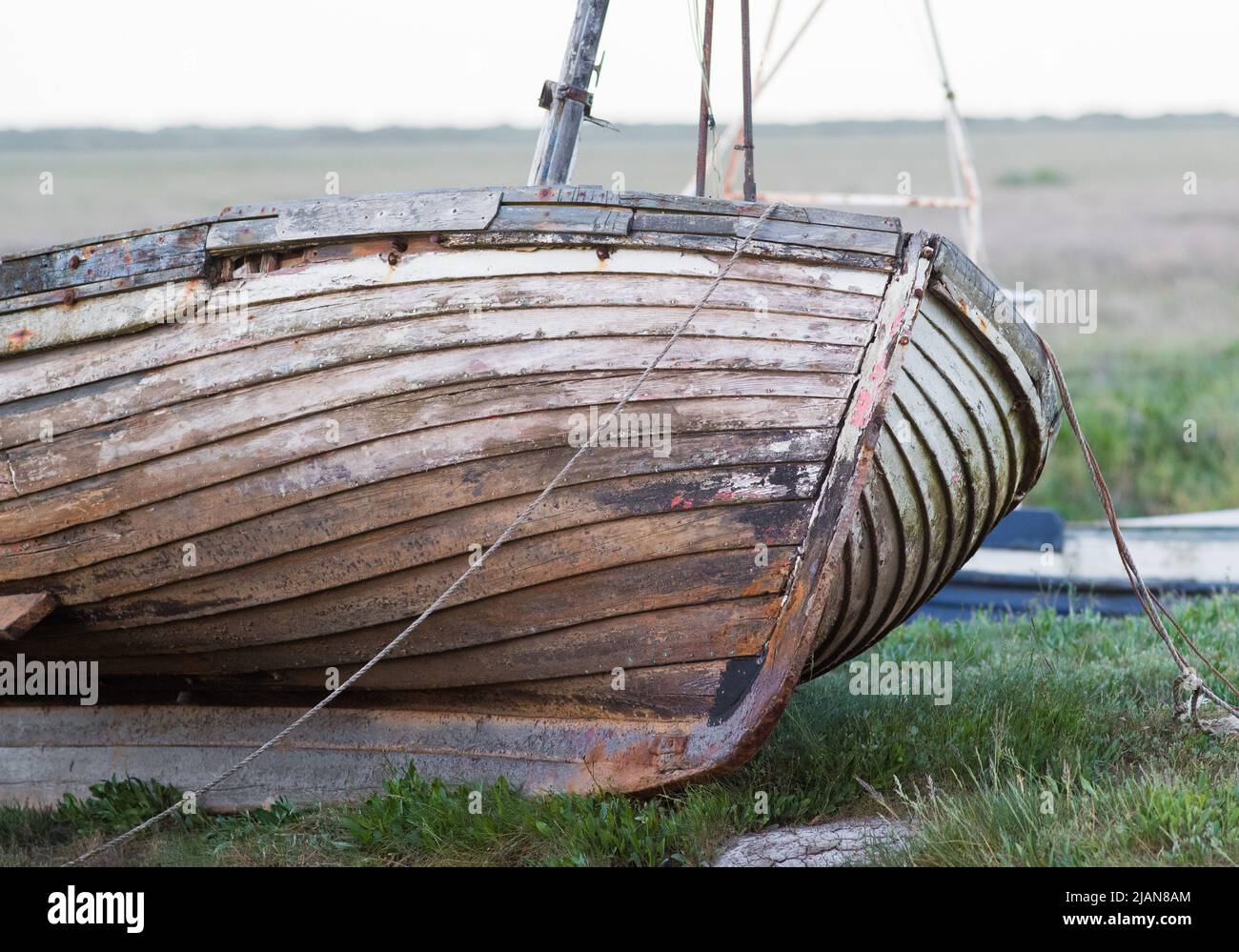Landscape featuring a Derelict Fishing Boat. Decaying on the coast of ...