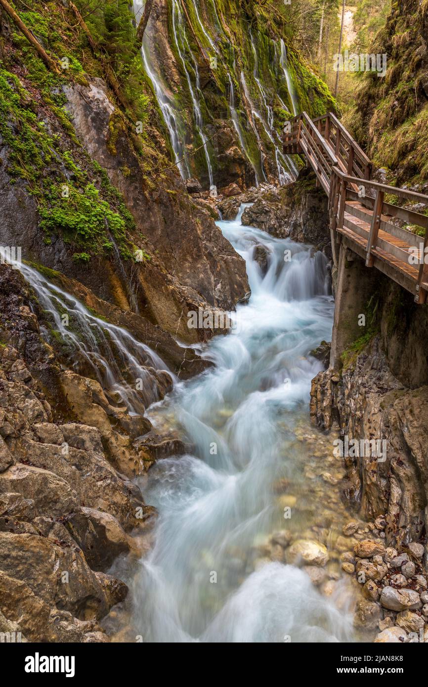 Wimbachklamm gorge in Ramsau near Berchtesgaden, Bavaria, Germany Stock ...