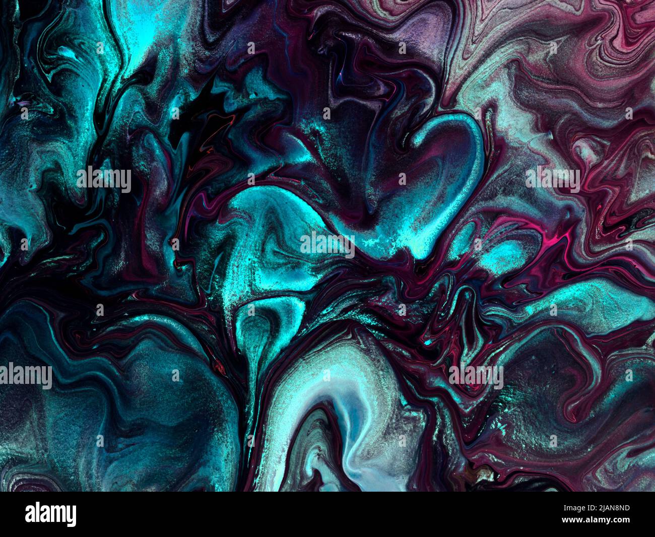 Neon abstract art painting, green and purple creative hand painted ...