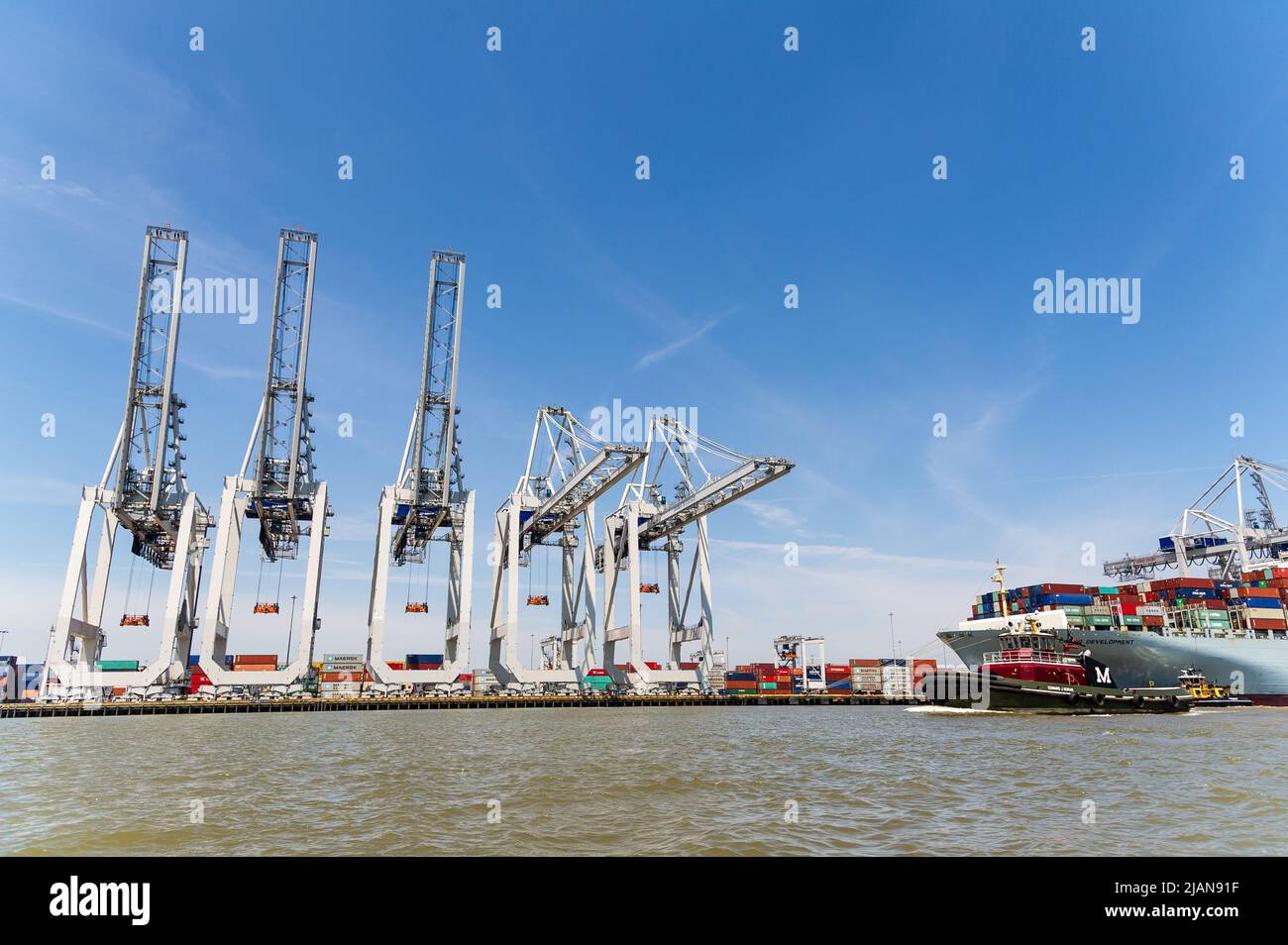 COSCO Development container ship, the largest vessel to call on the ...
