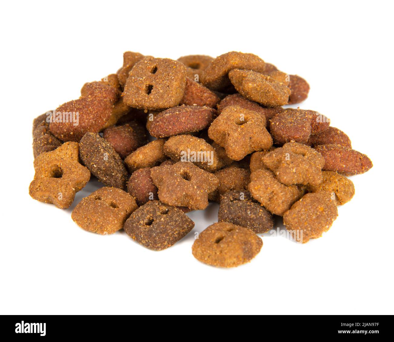 Cat's dry food snack crispy isolated on the white background Stock ...