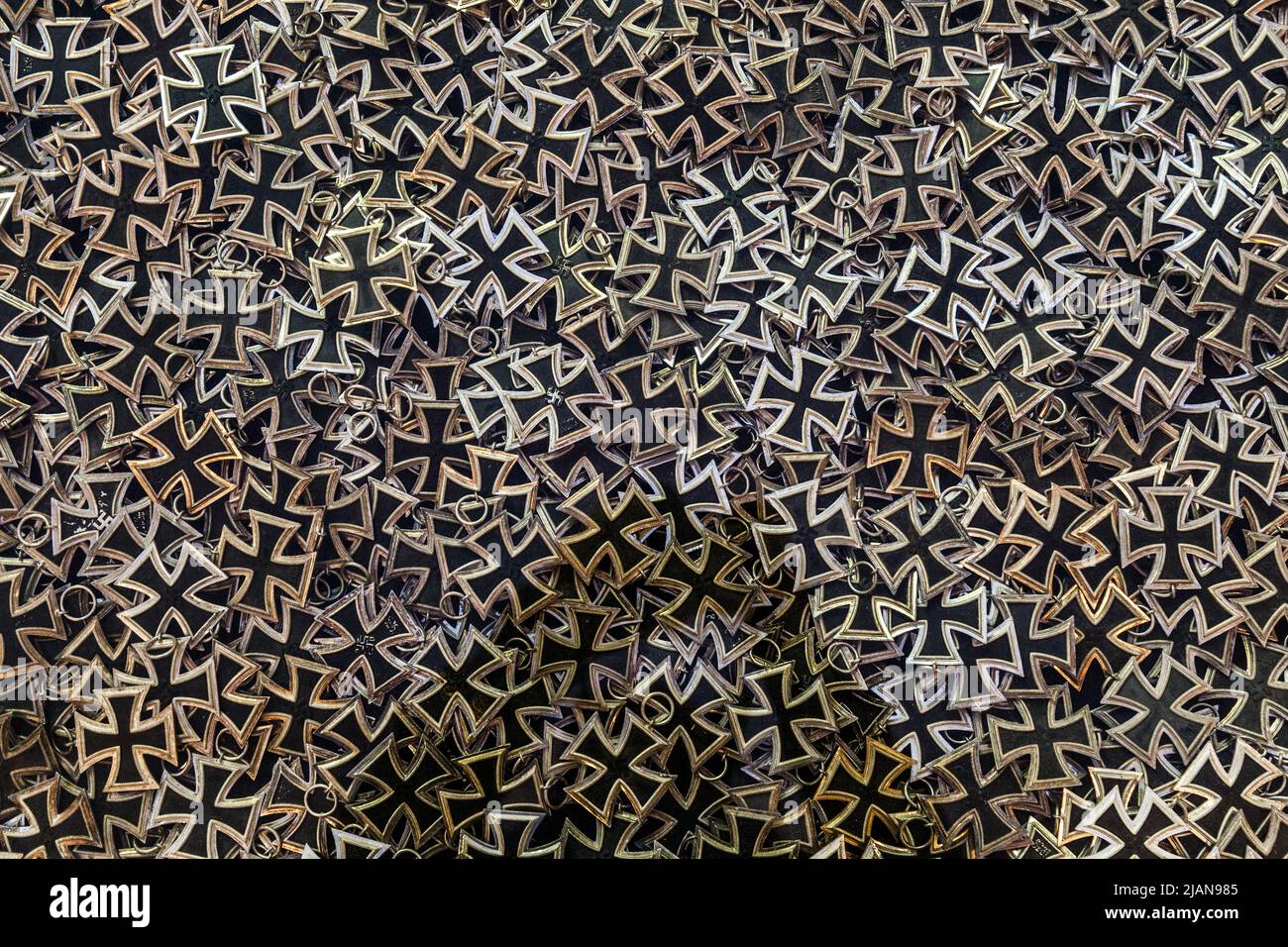 German Iron Crosses as a trophy of Soviet army after WWII Stock Photo ...