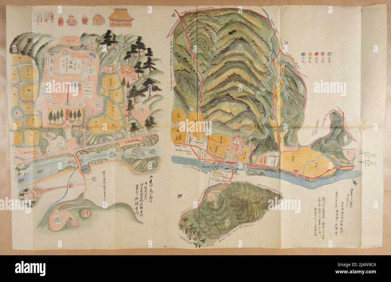 Plan of the temple in the Izu province unknown Stock Photo - Alamy