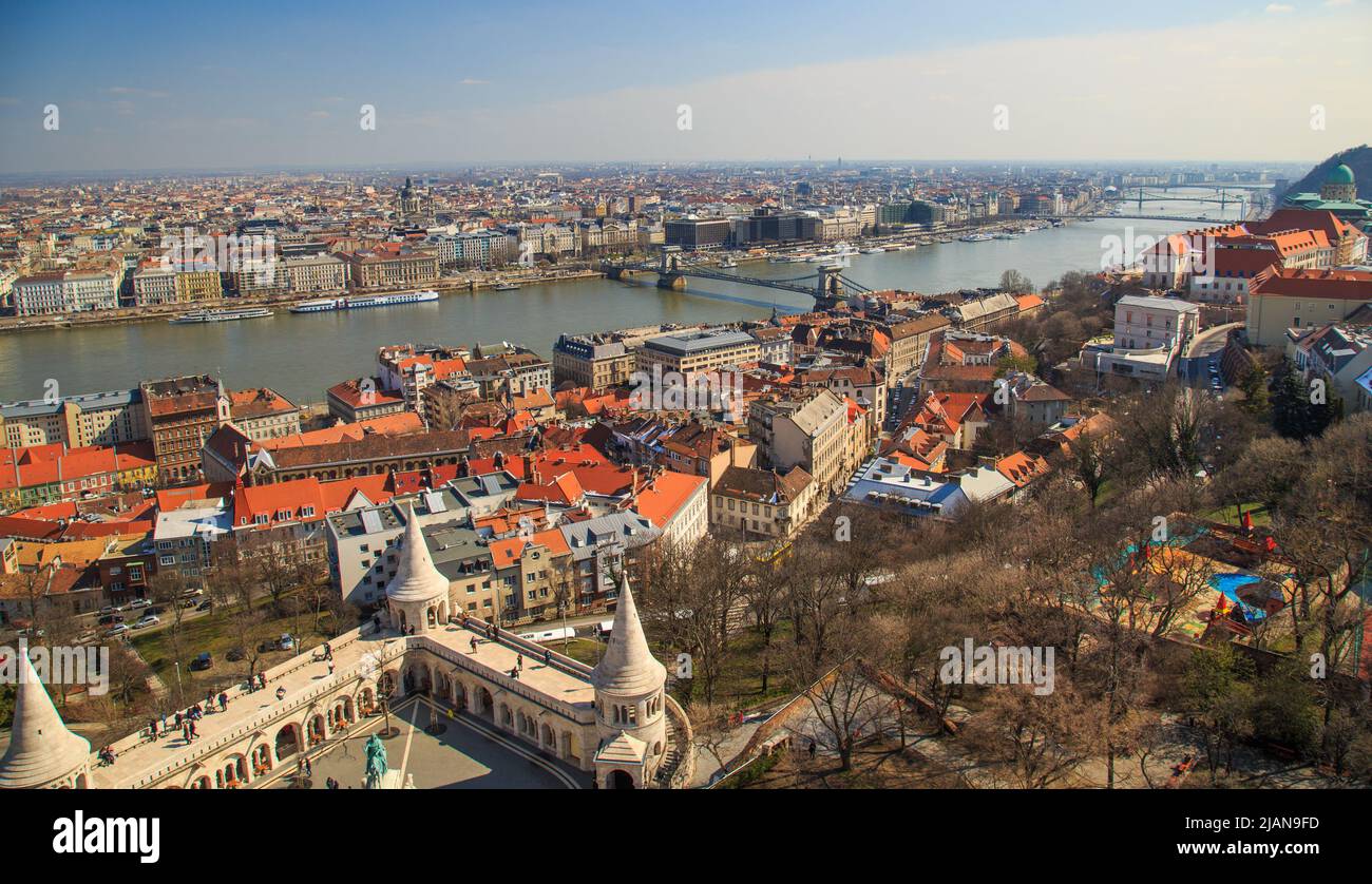 Panoramic view to one of the most beautiful cities in Europe- Budapest ...