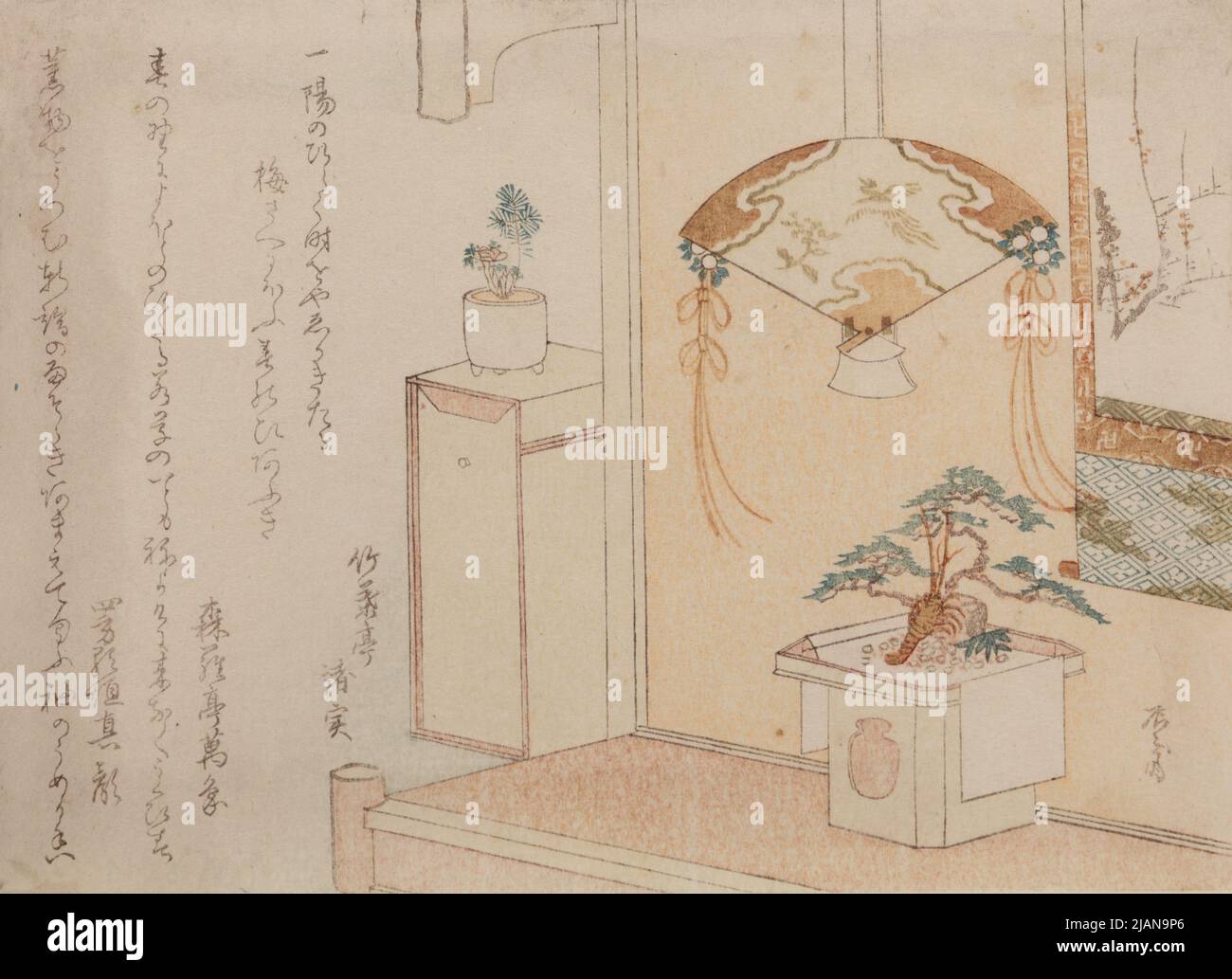 Decoration of a tokonoma recess Ryuryukyo, shinsai (1764 1820 Stock ...