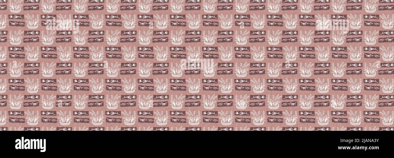Gender neutral floral flower seamless raster border. Simple whimsical 2 ...