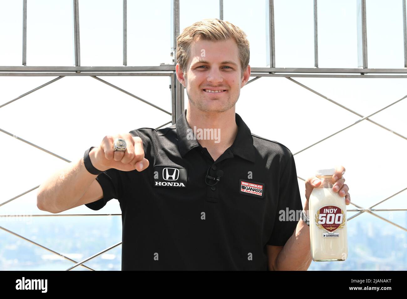 Swedish race car driver Marcus Ericsson, winner of the 106th running of ...