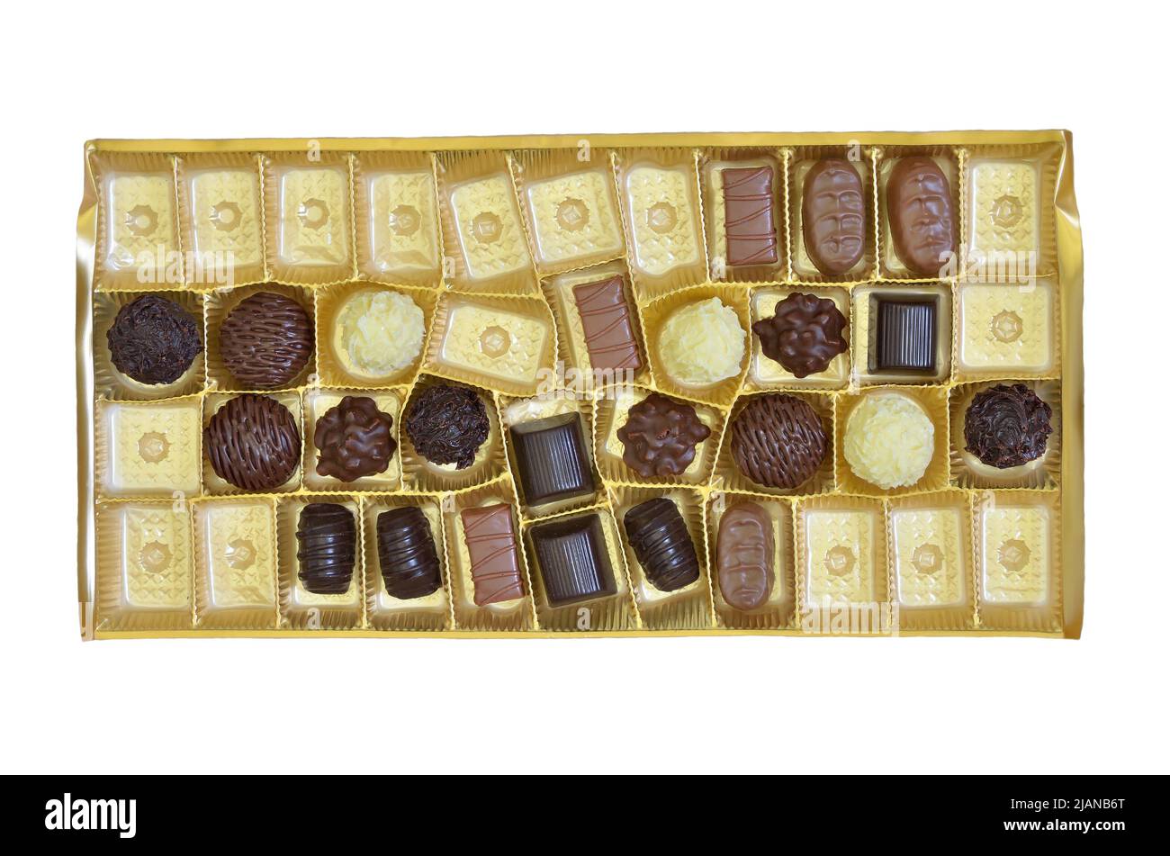 Top View of a Box of Chocolates top view of a box of chocolates, close ...