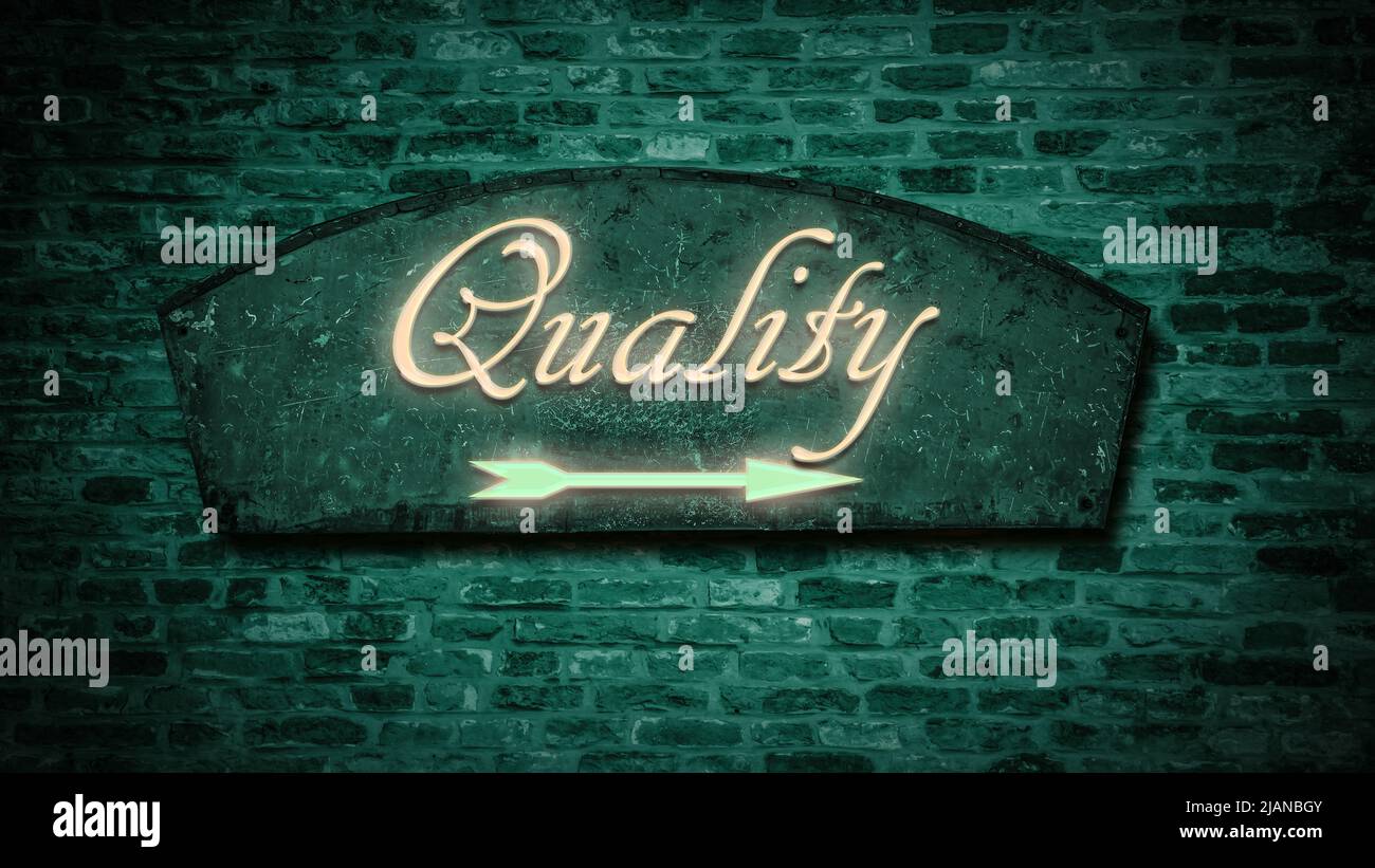 Street Sign the Direction Way to Quality Stock Photo - Alamy