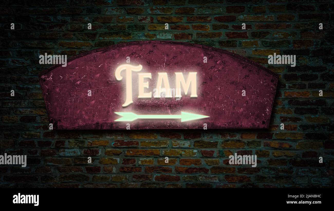 Street Sign the Direction Way to Team Stock Photo - Alamy