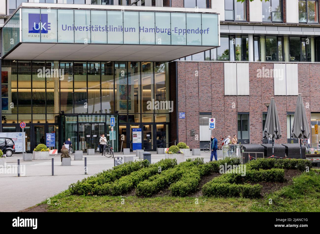 Hamburg, Germany. 31st May, 2022. The main entrance of the UKE - University Medical Center ...