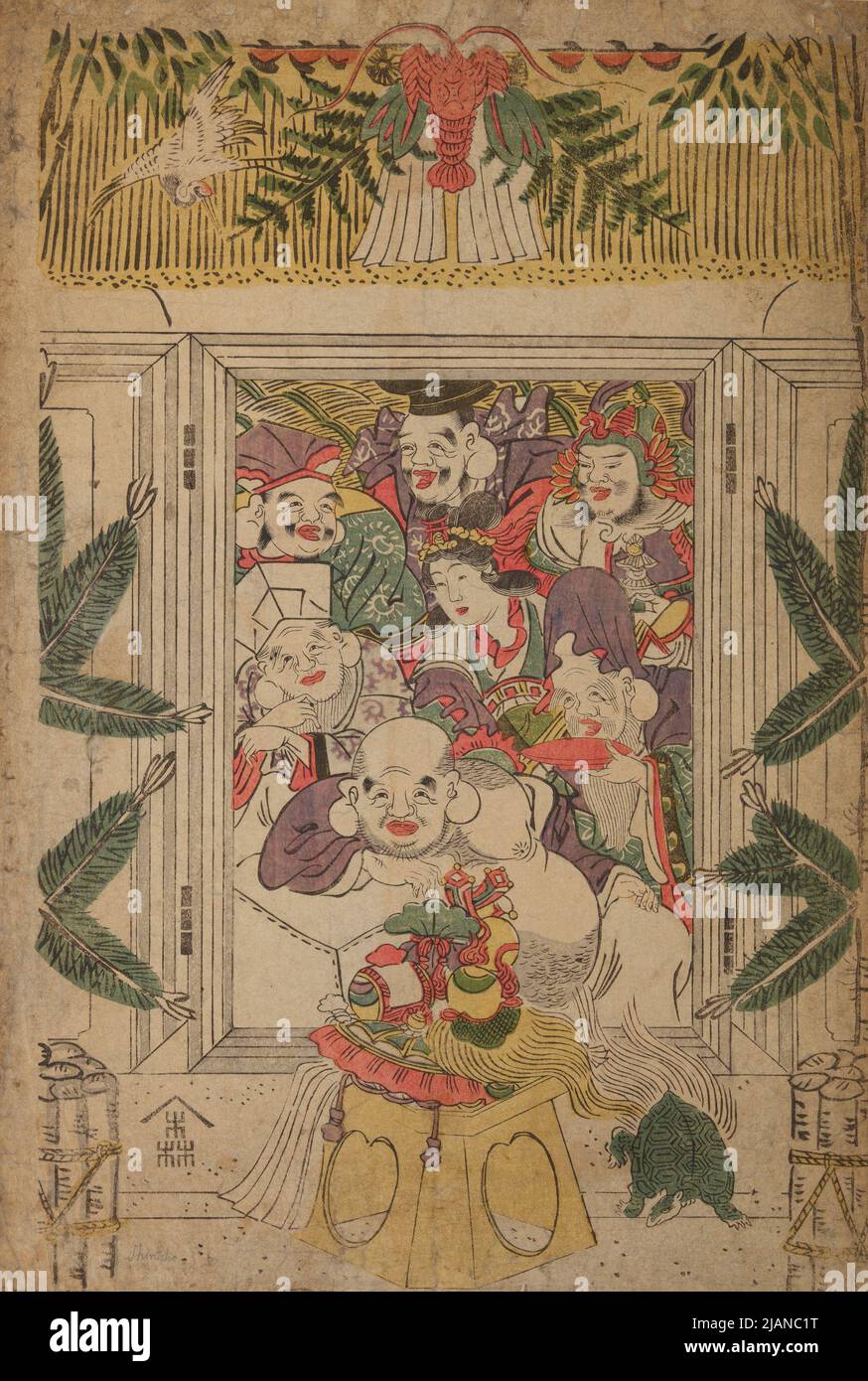 Seven The seven Gods gods of Wealth fortune in a home altar unknown ...