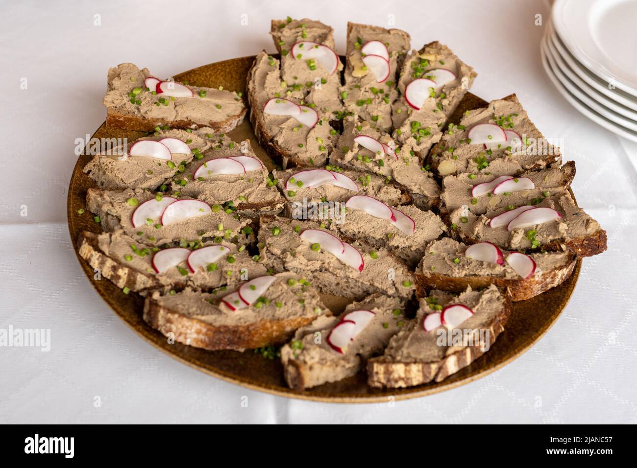 bread with spread on the banquet table Stock Photo - Alamy
