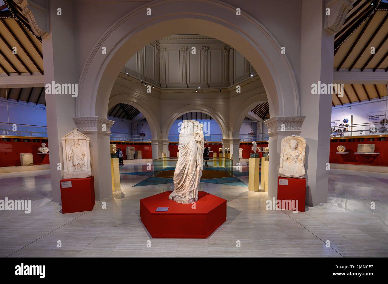 Barcelona, Spain. Artefacts and interior of the Catalan Museum of ...