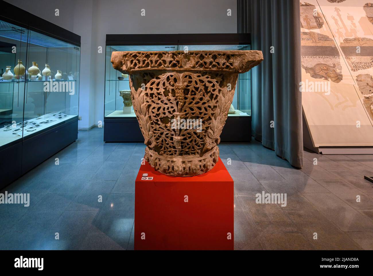 Barcelona, Spain. Artefacts and interior of the Catalan Museum of ...