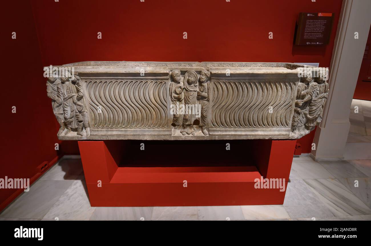 Barcelona, Spain. Artefacts and interior of the Catalan Museum of ...