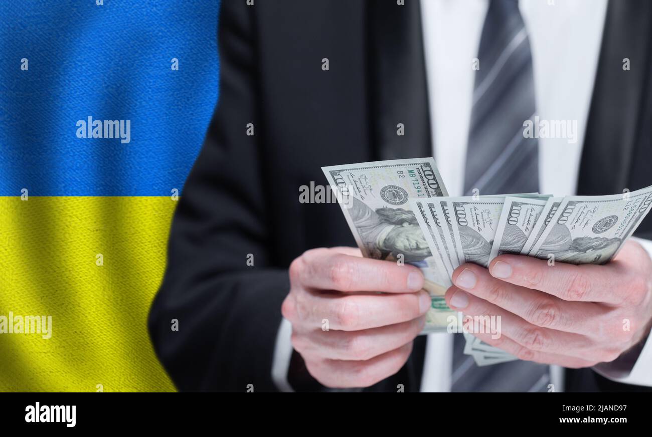Dollar banknote with ukraine flag hi-res stock photography and images ...