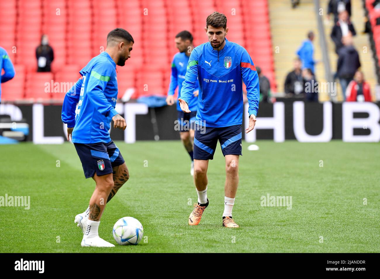 London, France. 31st May, 2022. Lorenzo Insigne and Jorginho Frello ...