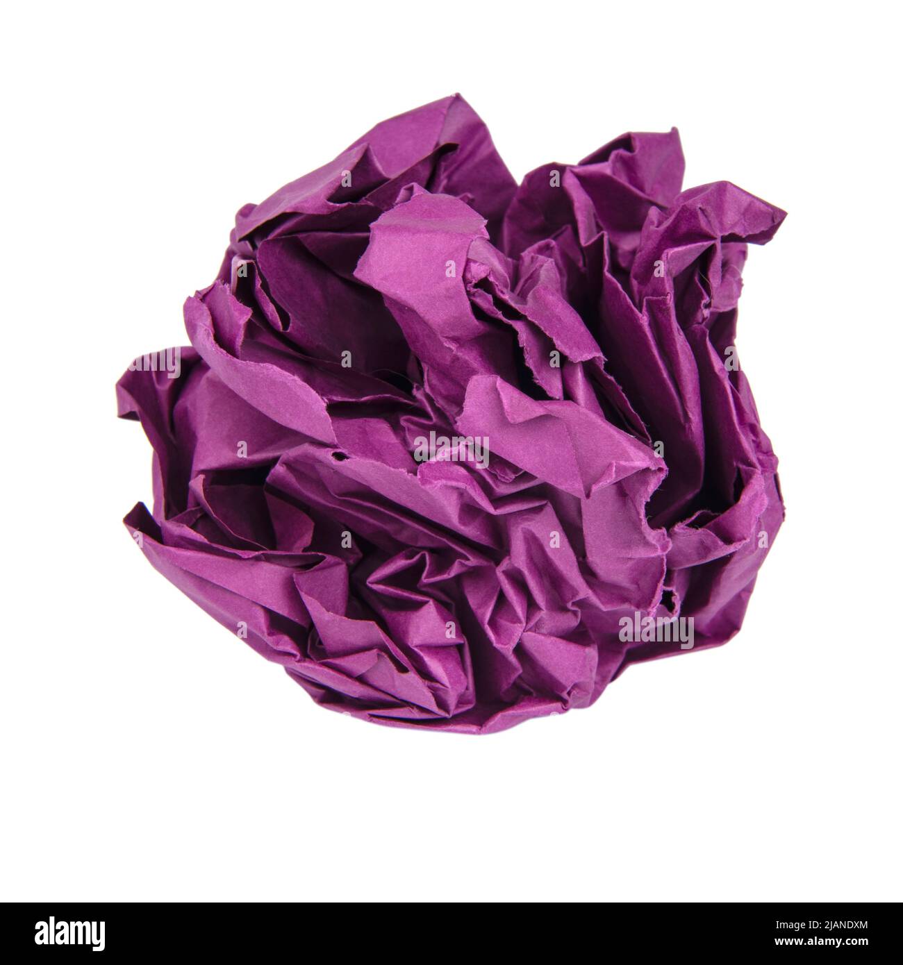 Crumpled purple paper ball isolated on the white background Stock Photo ...