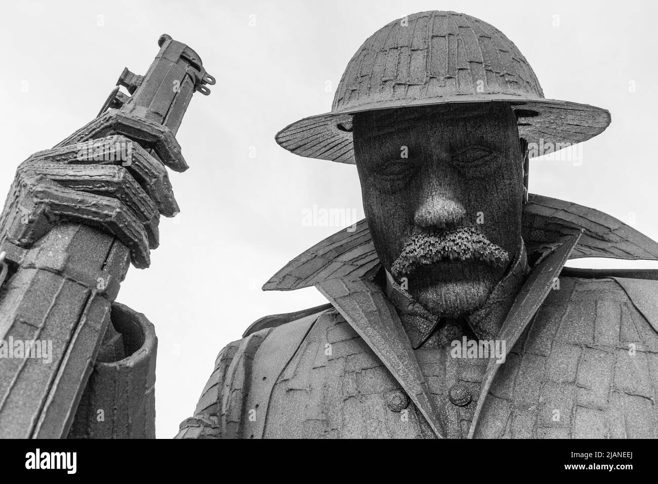 The statue of Tommy, Soldier 1101,on the seafront at Seaham,England,UK ...