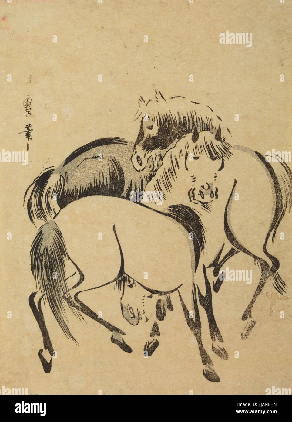Three horses KITAGAWA, UTAMARO (1753 1806 Stock Photo - Alamy