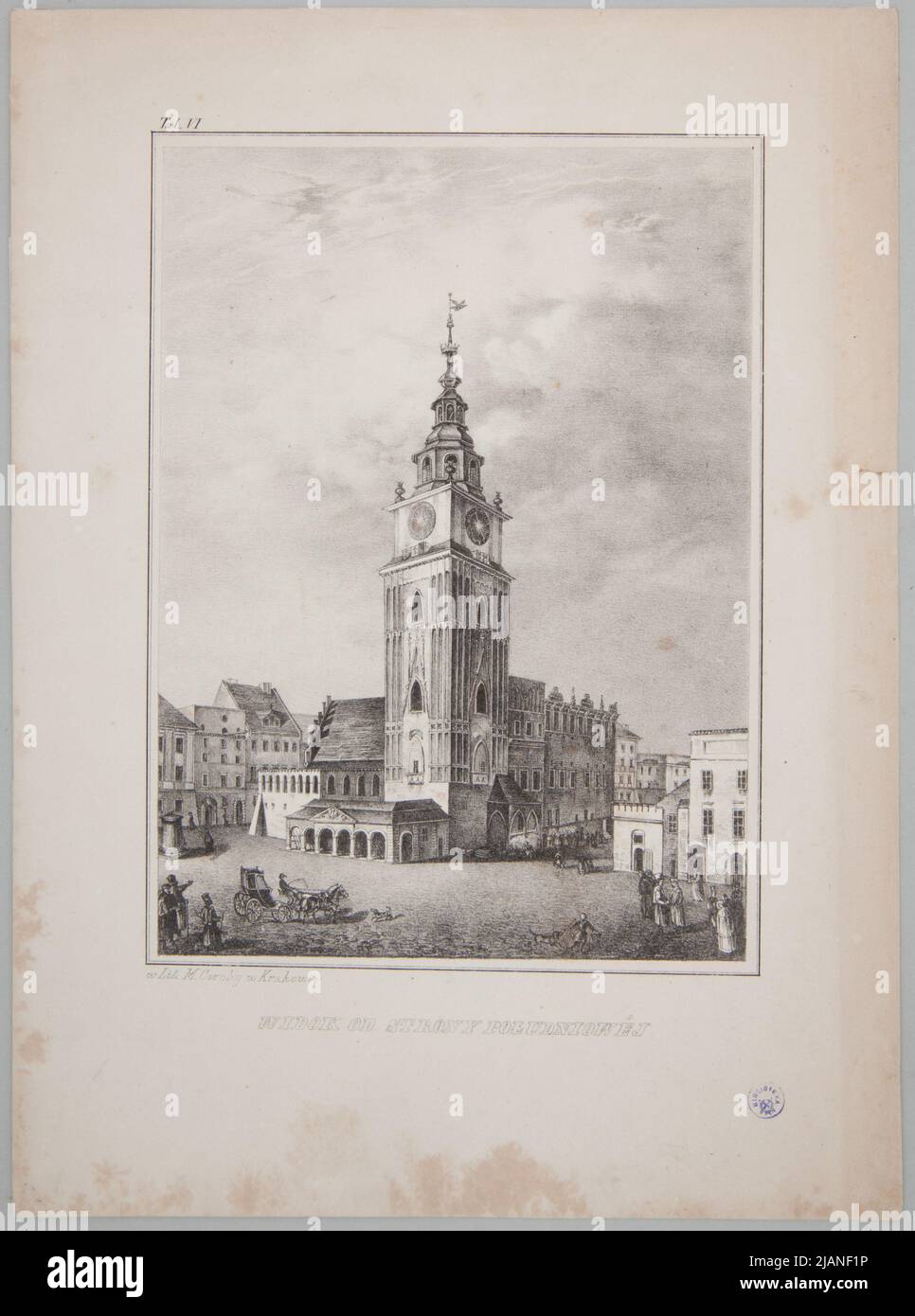 Krakow town hall from the southern east reconstruction of the character ...