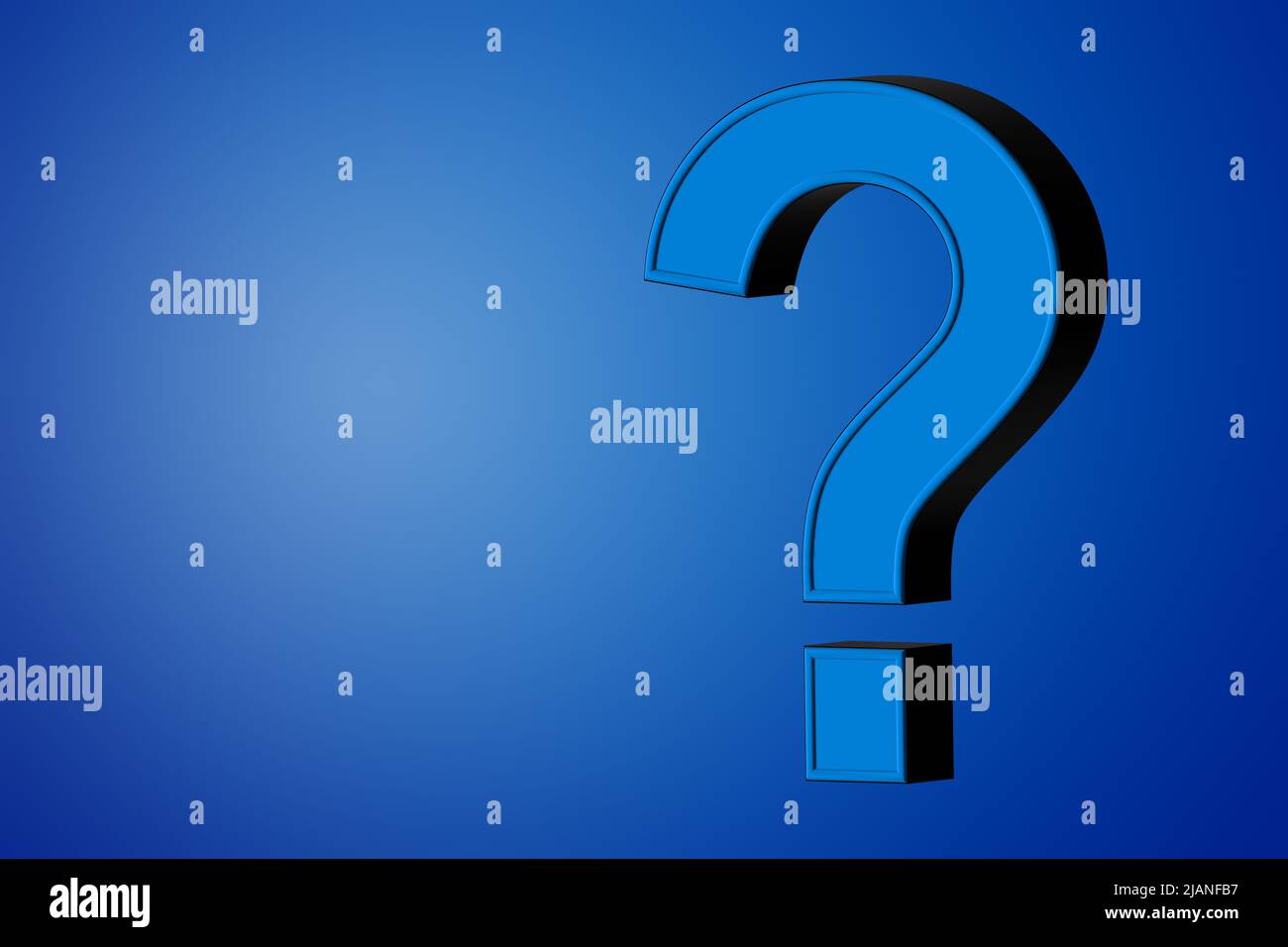 Question mark with a blue gradient background and copy space Stock ...