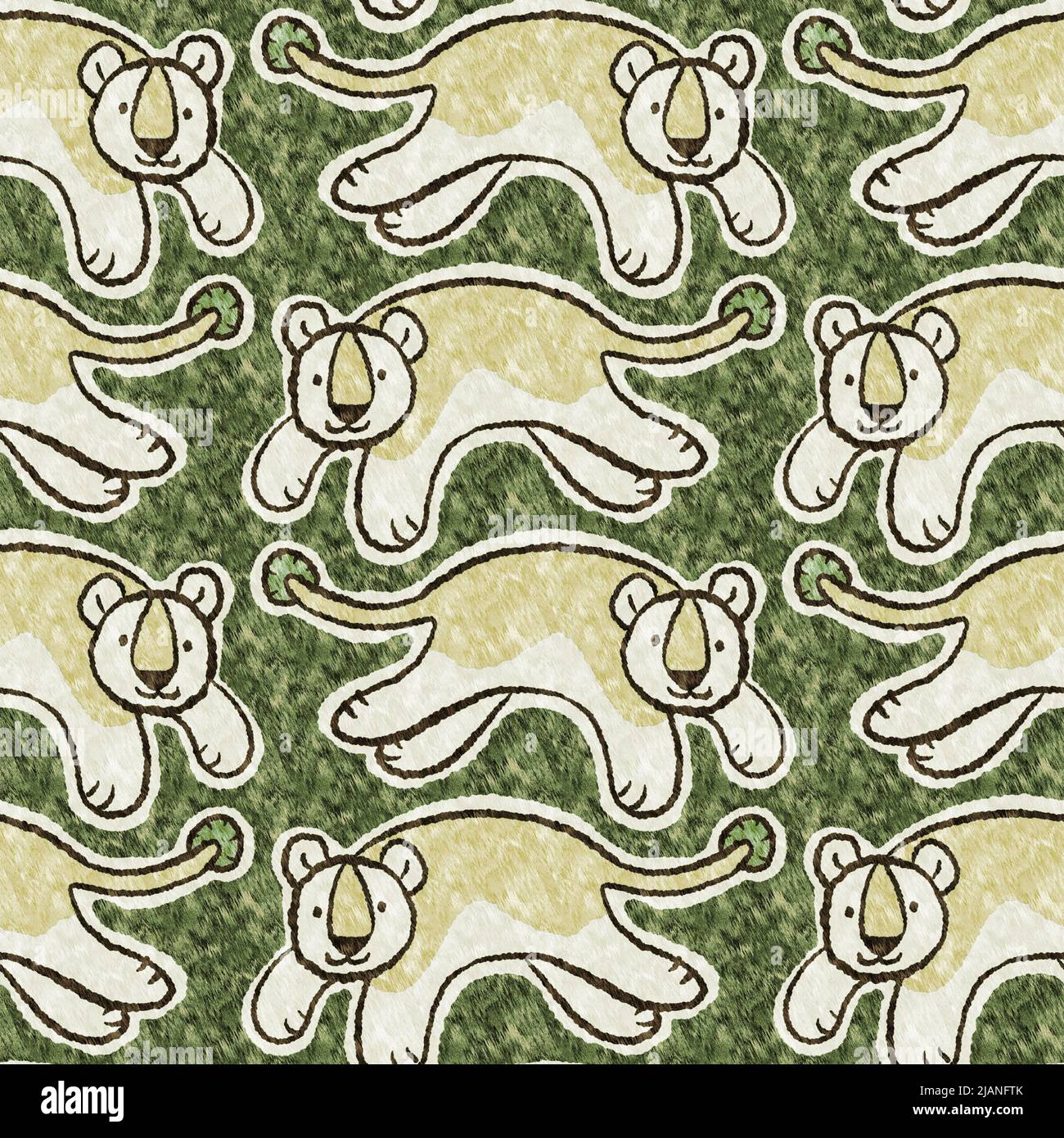 Cute safari lion wild animal pattern for babies room decor. Seamless ...