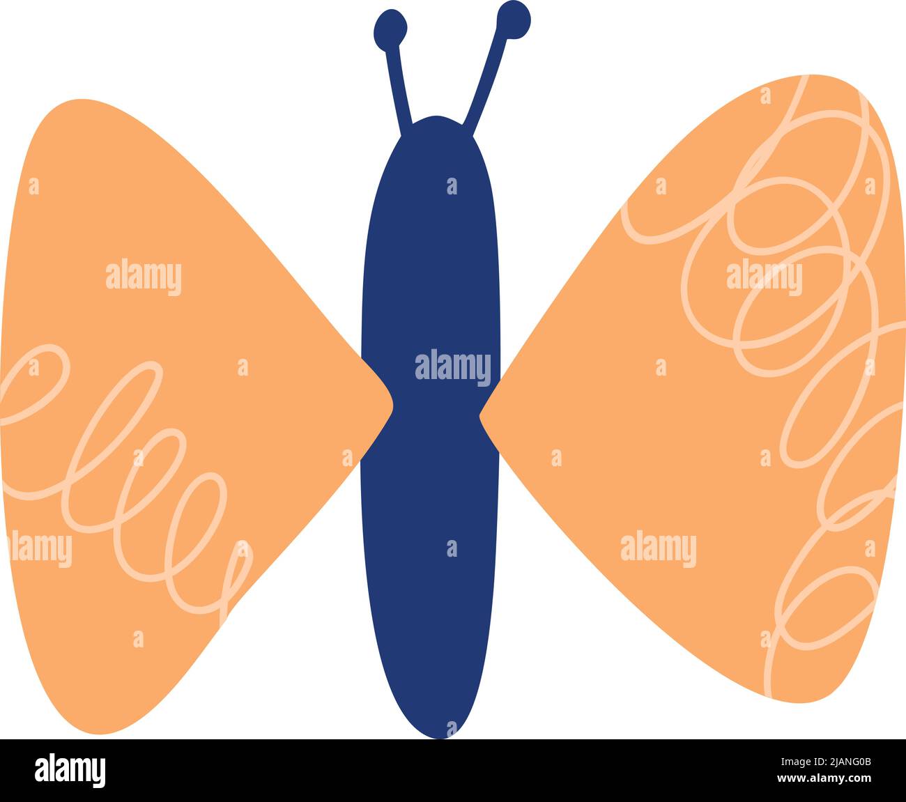Vector Scandinavian Cute friendly butterfly. Cartoon happy theme of ...
