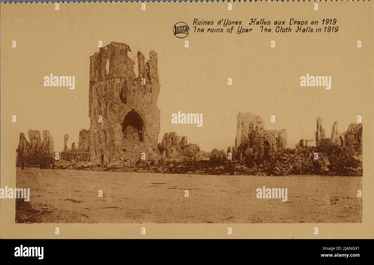 YPRES Ruins of the city after World War I FotoType Liegeoise Stock ...