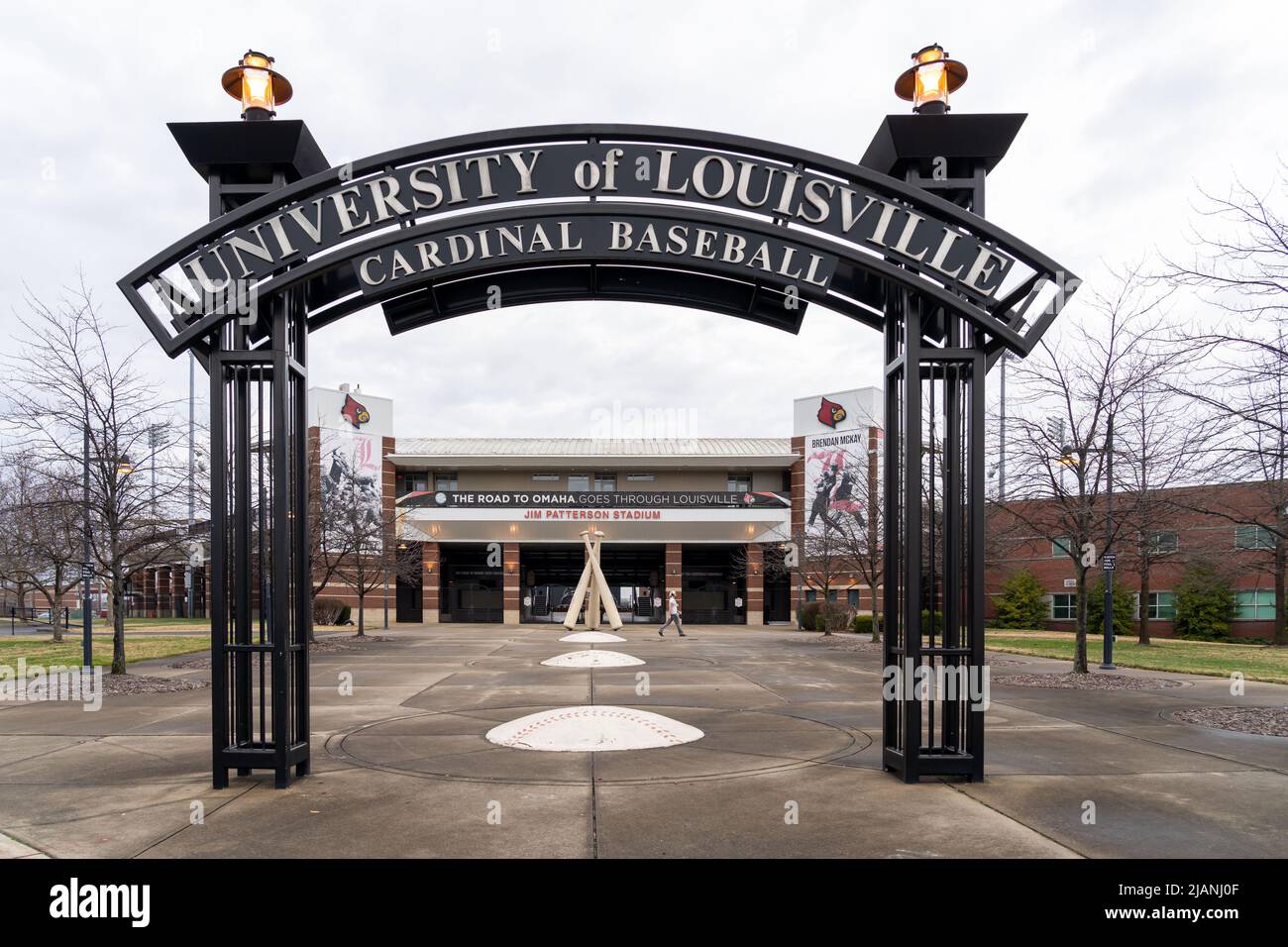 Louisville, KY, USA - December 28, 2021: The entrance to Jim Patterson ...