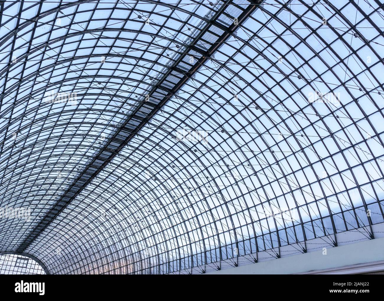 Passage Gallery Archway and Classical Interior with Glass Roof Ceiling ...