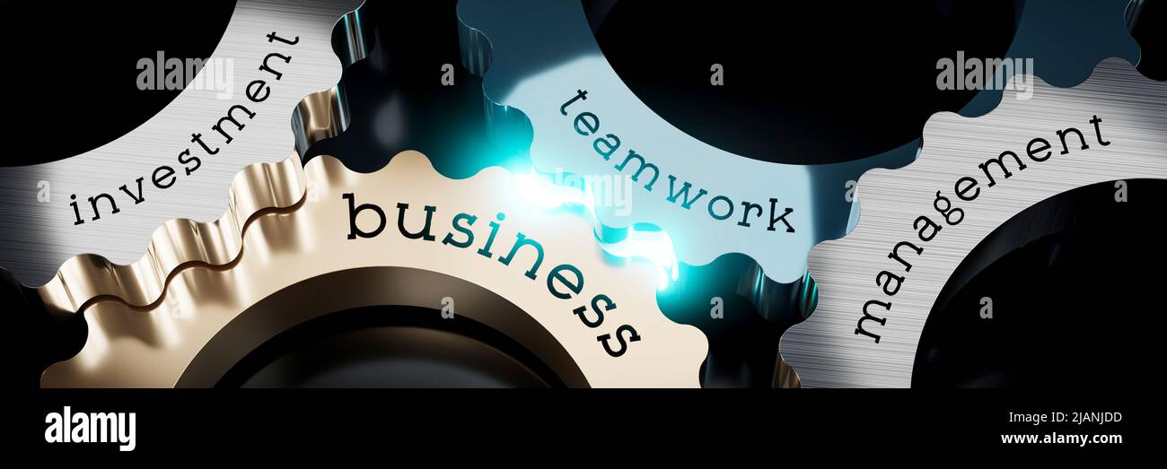 Business, investment, teamwork, management - gears concept - 3D ...